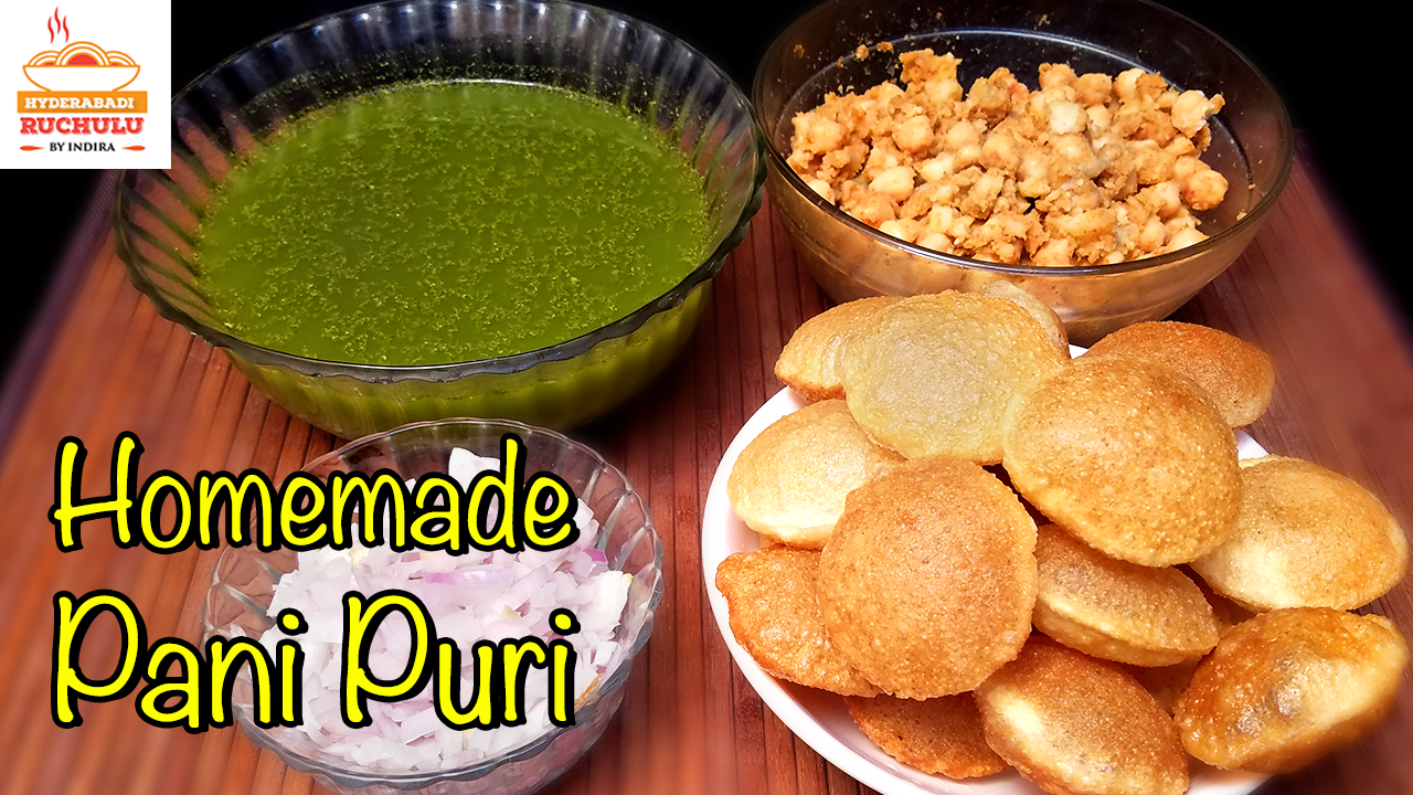 Pani Puri Recipe | How to make Homemade Pani Puri - Hyderabadi Ruchulu