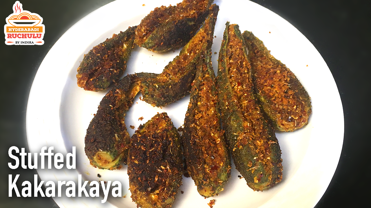 Stuffed Kakarakaya Curry Recipe - Hyderabadi Ruchulu