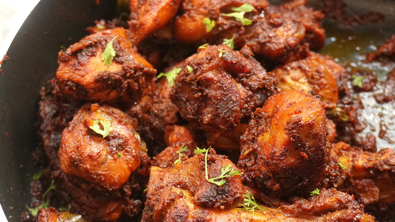 Chicken Roast | Dry Chicken Fry - Hyderabadi Ruchulu