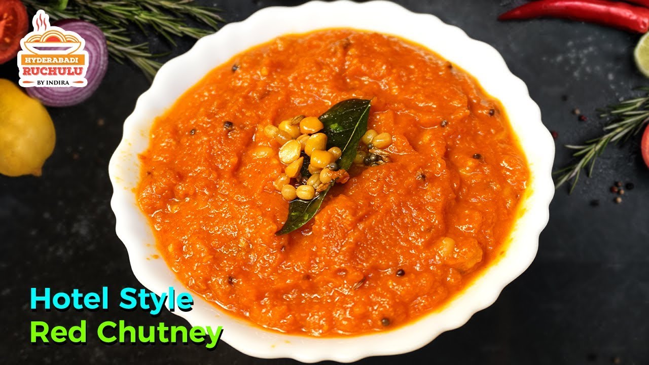 Red Chilli Chutney Recipe For Dosa | Tomato Onion Chutney Preparation