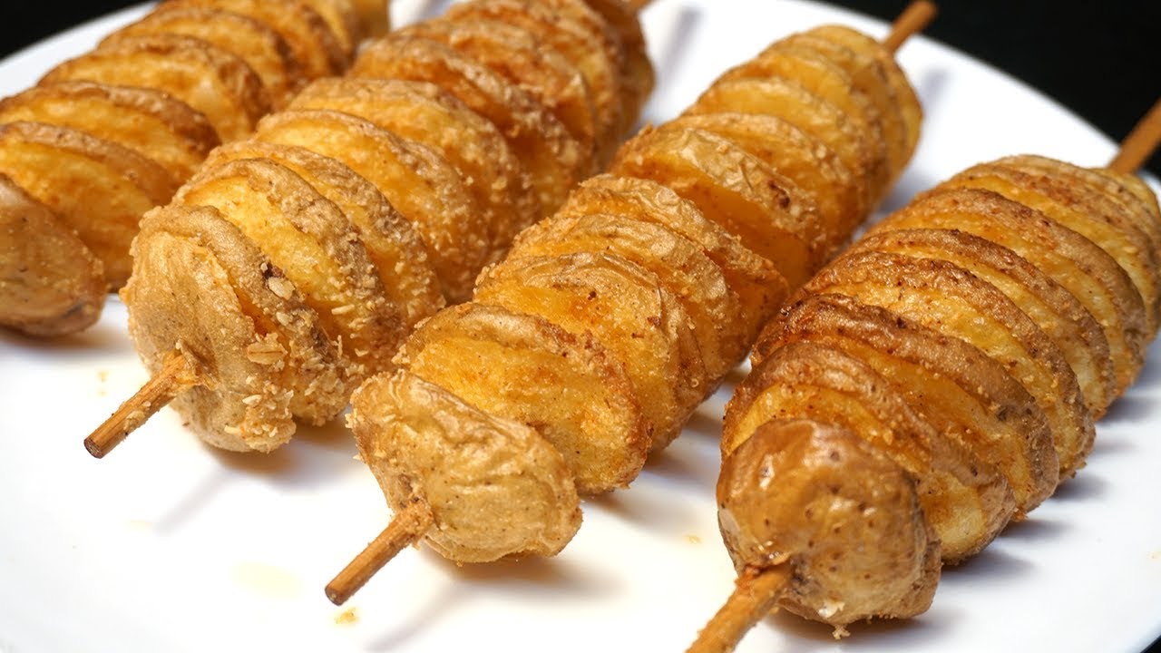 Crispy Spiral Potato Fry | Home Made Spring Potato Snacks Recipe