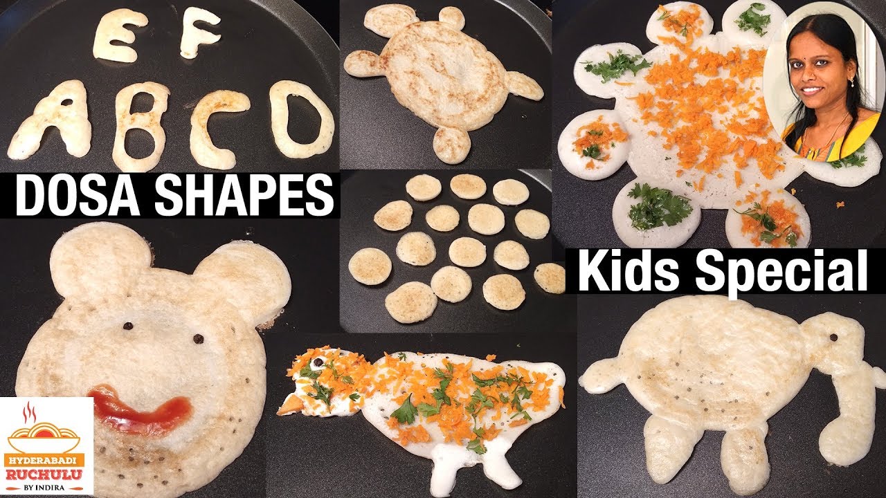 Dosa Shapes Recipe | Different Shapes of Dosa Recipe in Telugu